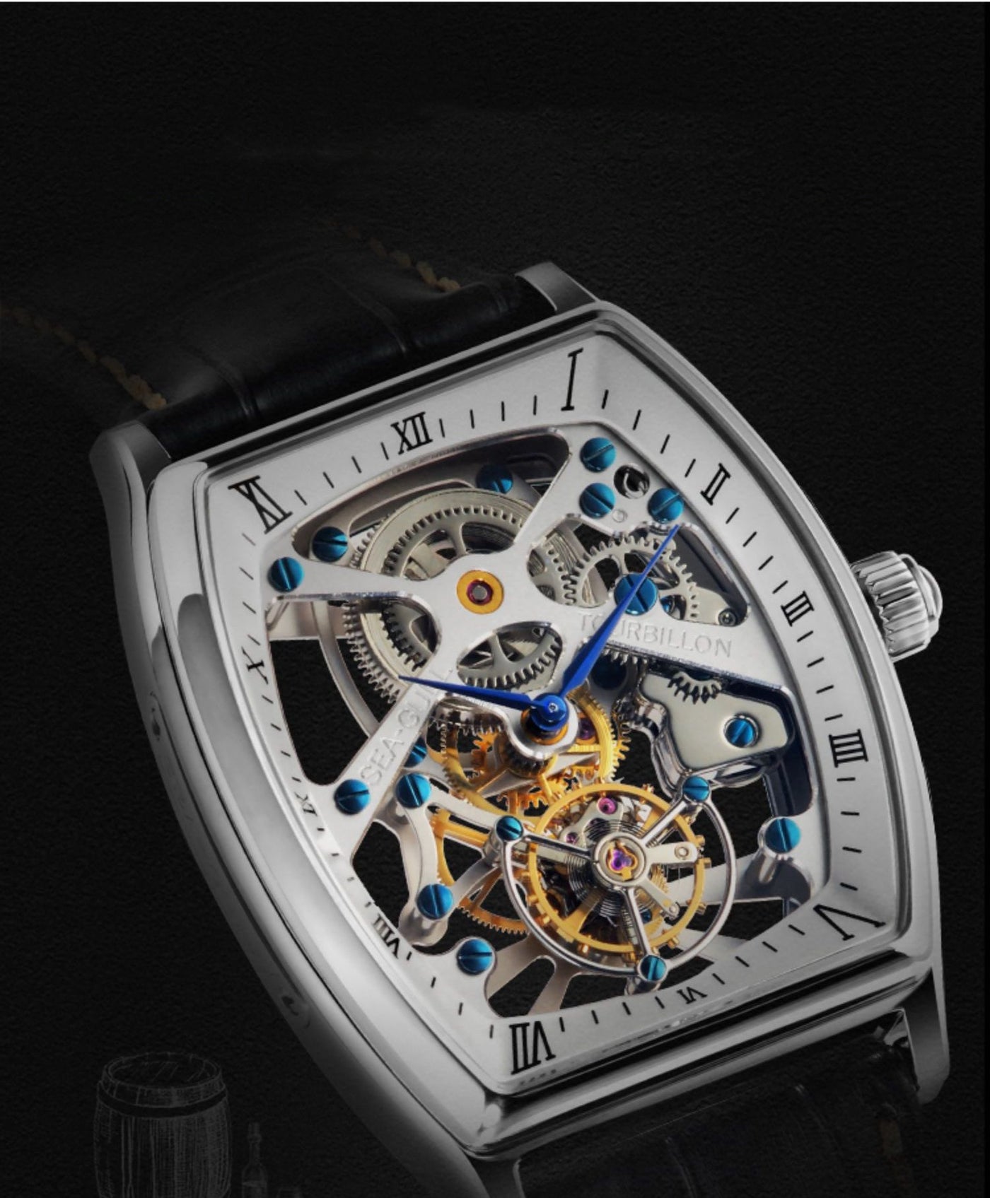 Seagull Watch | Center Axis Tourbillon Watch Barrel Skeleton 41mm