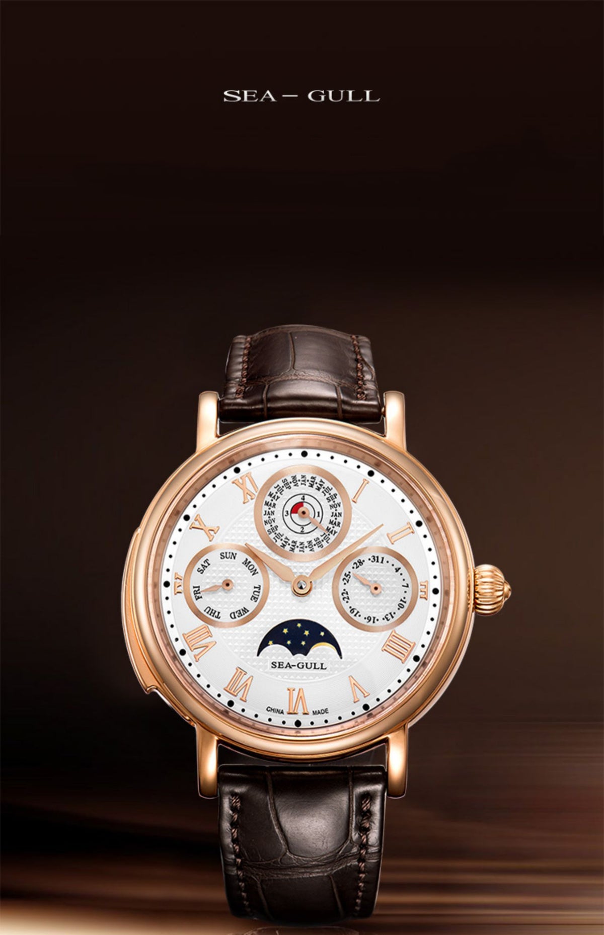 Seagull Triple Grand Complication 18K Gold 46mm | Seagull Watch Official