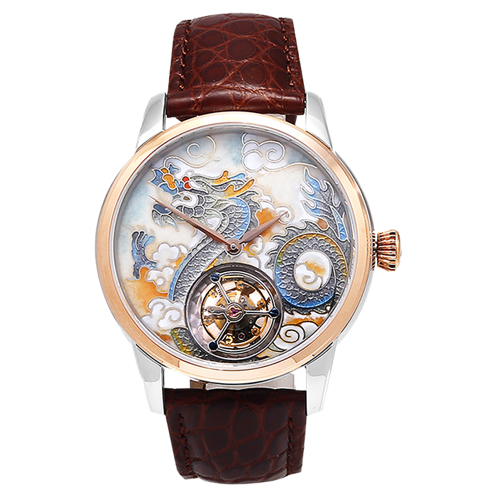 Seagull 18k Gold Dragon Cloisonné Enamel Dial Tourbillon Watch ...