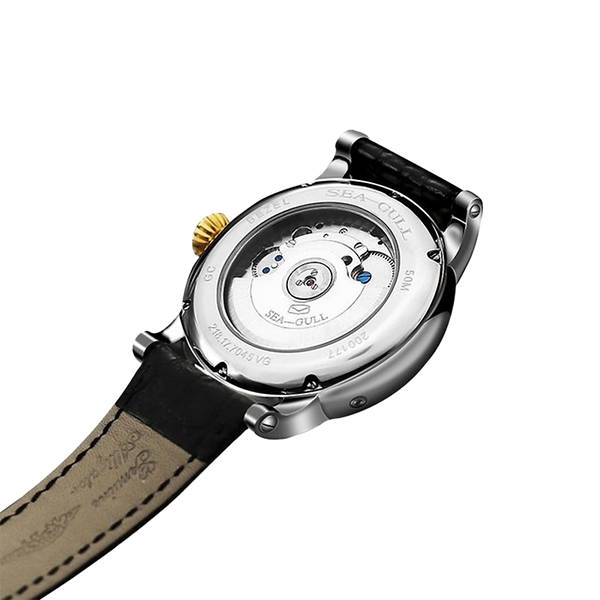 Seagull 24k Gold Bezel Tourbillon Watch 43mm