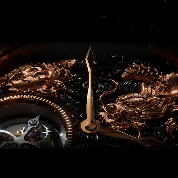 Grand Seagull 18K Rose Gold Dragon Double Tourbillon Watch