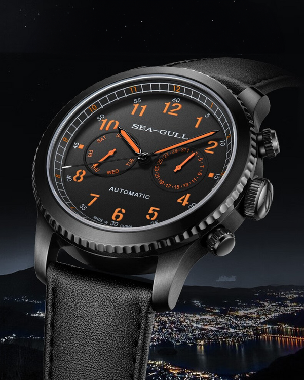 Aviation Dual Time Zone Pilot Automatic Sports Watch 43mm | Seagull ...
